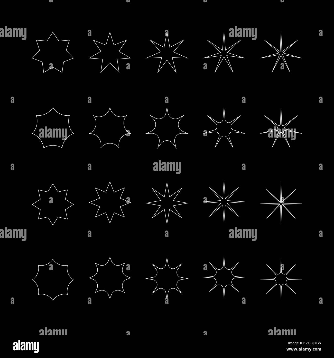vector retro futuristic design elements star. Retro graphics set , 80s ...