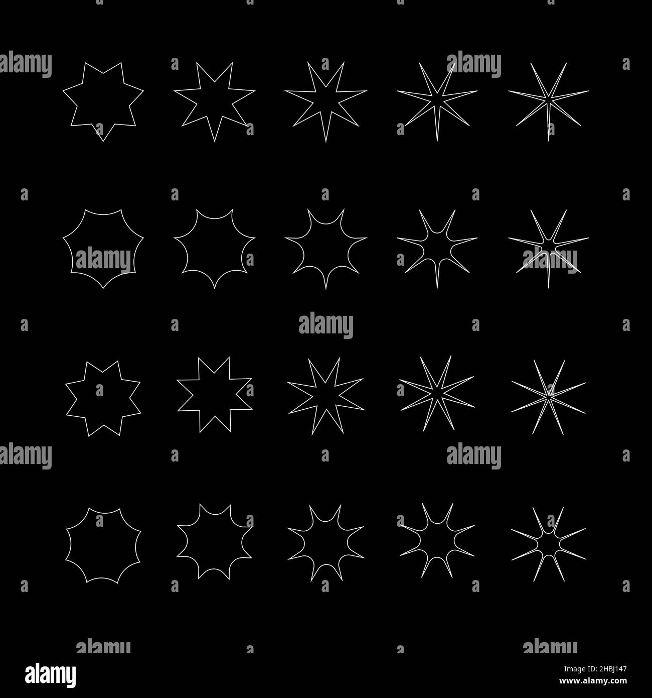 vector retro futuristic design elements star. Retro graphics set , 80s ...