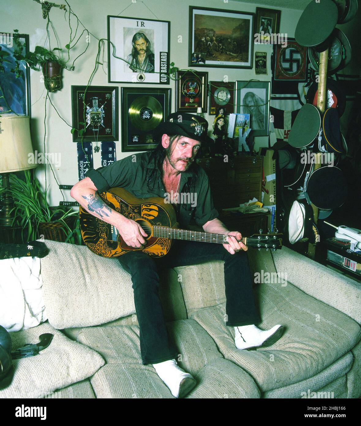 Motorhead's singer Lemmy at home in LA Stock Photo - Alamy