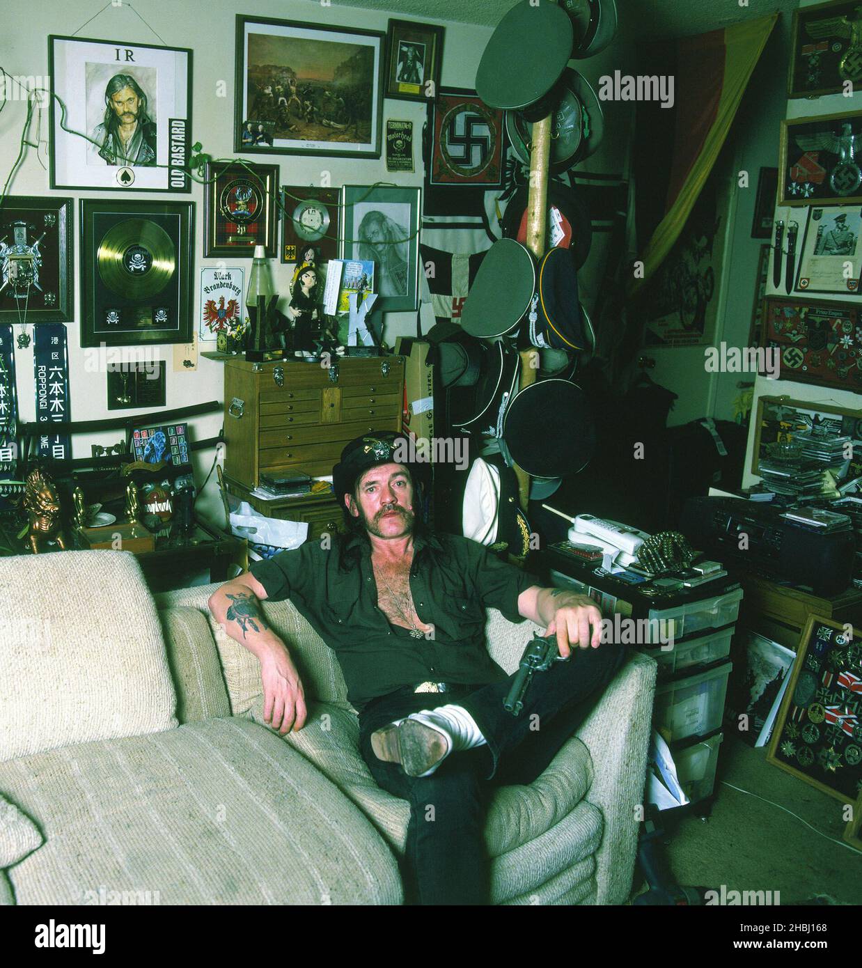 Motorhead's singer Lemmy at home in LA Stock Photo - Alamy