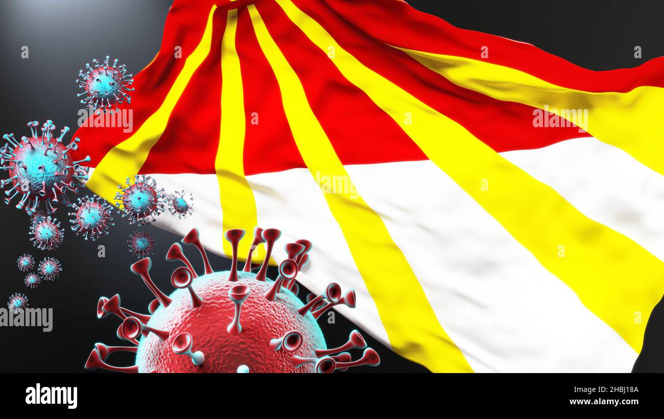 Covid in Caska Municipality North Macedonia - coronavirus and a flag of ...