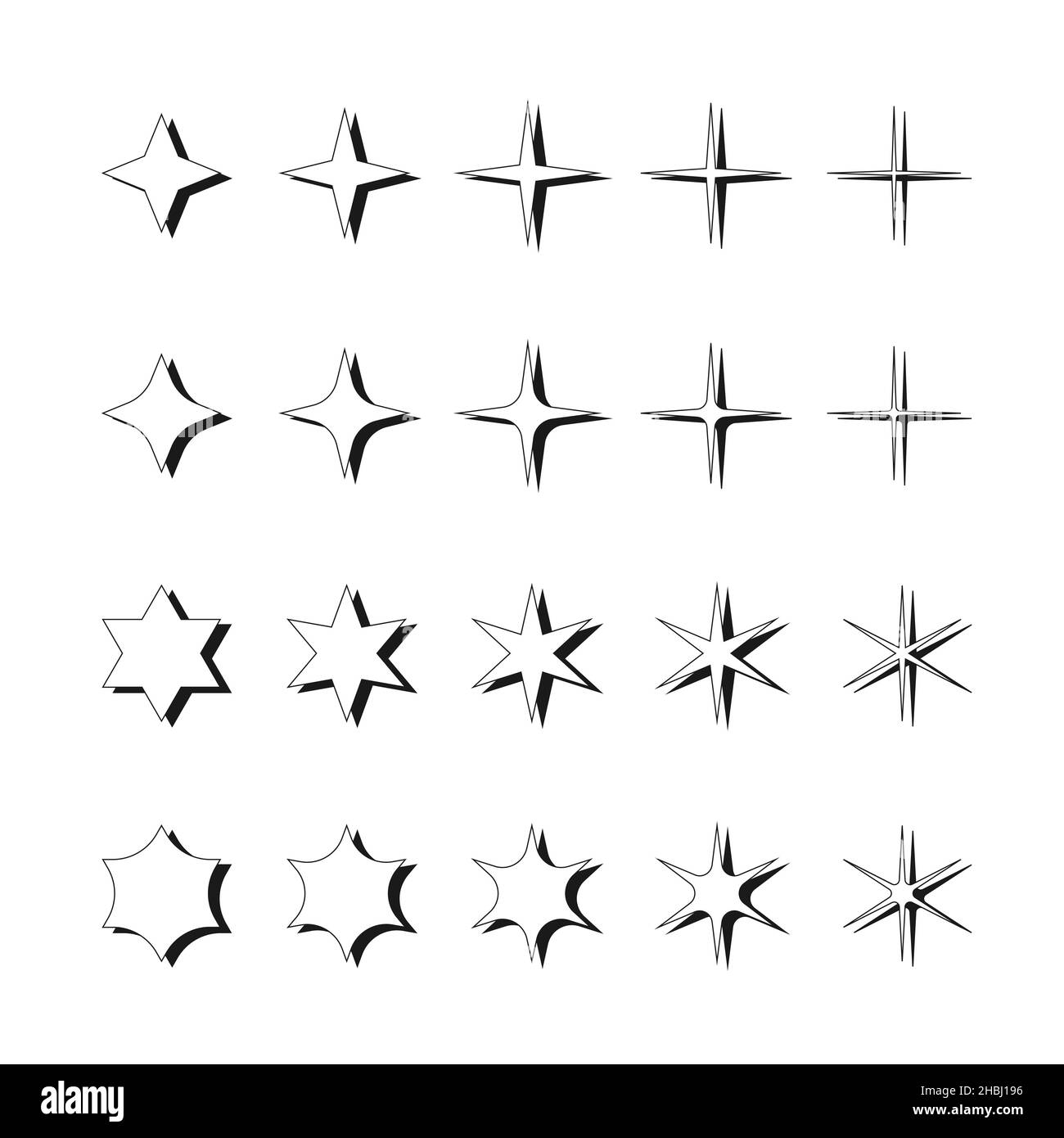 vector retro futuristic design elements star. Retro graphics set , 80s ...