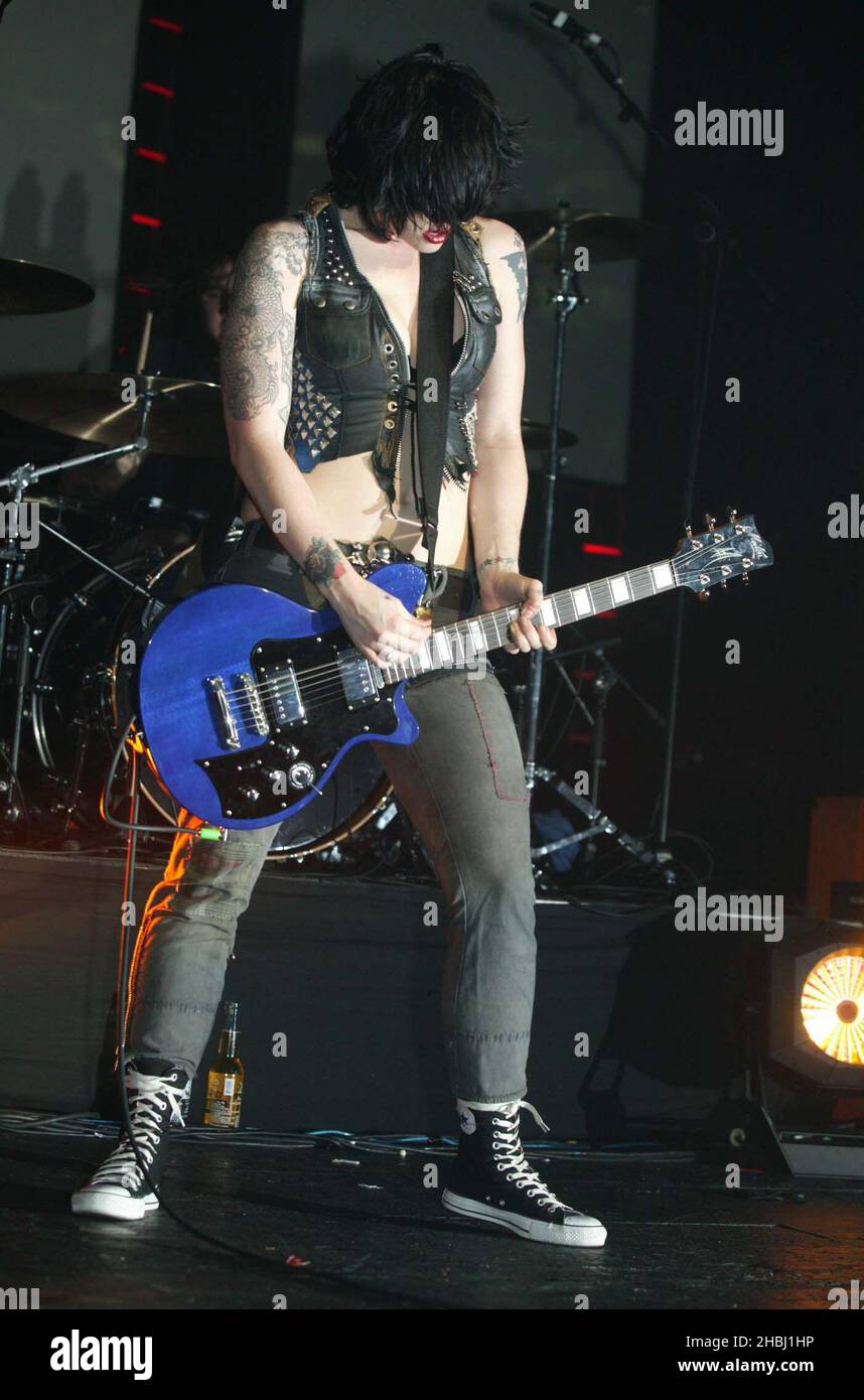 Brody Dalle from The Distillers perform on stage at the Carling Brixton ...
