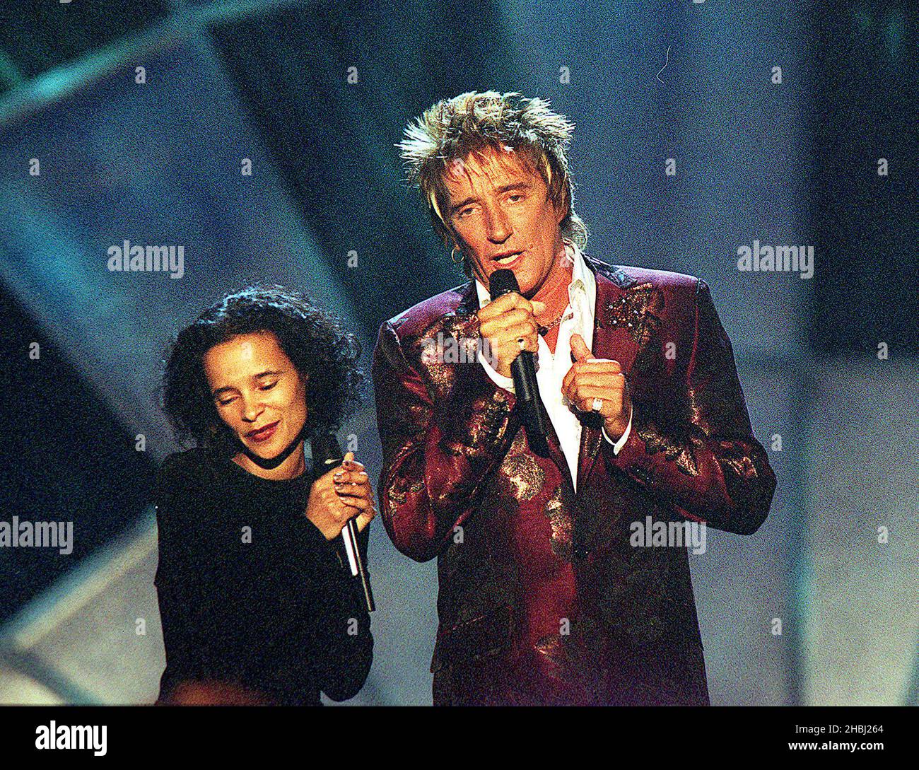 Rod Stewart performing at the Monte Carlo Music Awards which took place ...