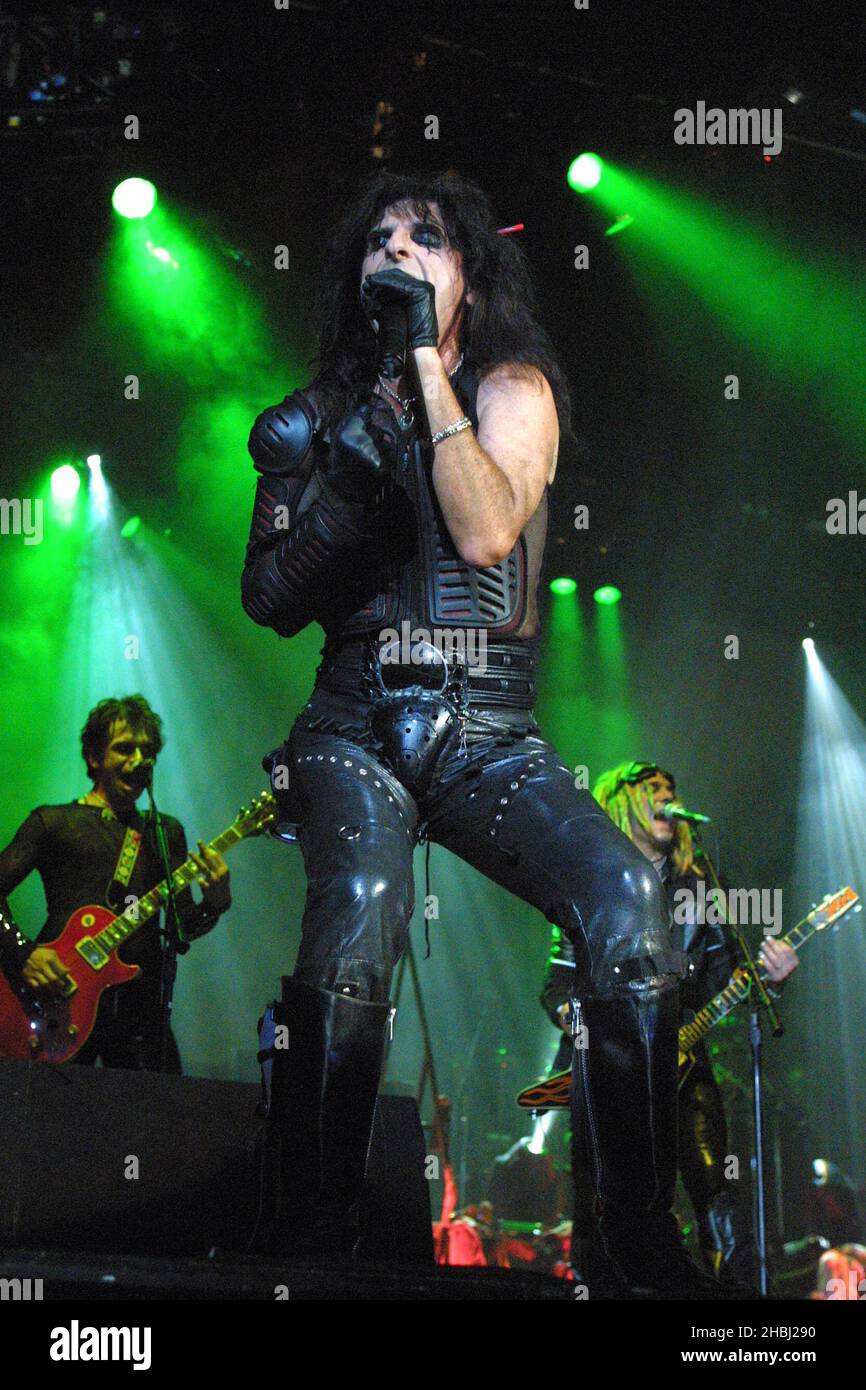 Alice Cooper in concert at Wembley Arena. Live. Full Length Stock Photo ...