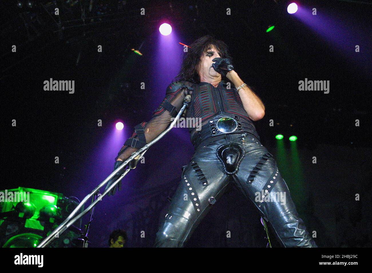 Alice Cooper in concert at Wembley Arena. Live. 3/4 Length Stock Photo ...