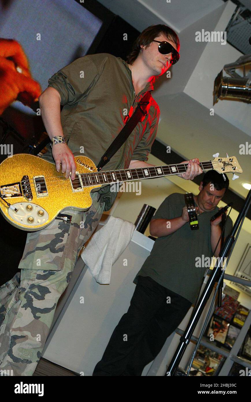 Manic Street Preachers Live shot of Bass Player Nicky Wire performing ...