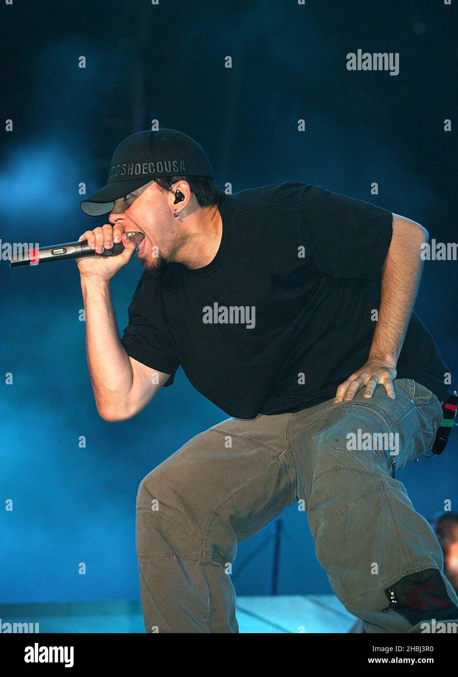 Linkin Park perform live on stage at the Carling Festival at the ...