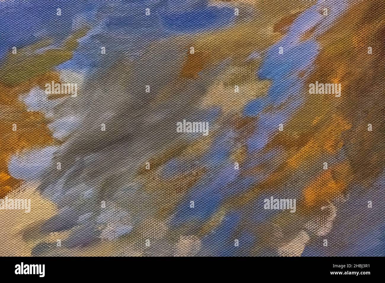 Abstract art background navy blue and brown colors. Watercolor painting ...