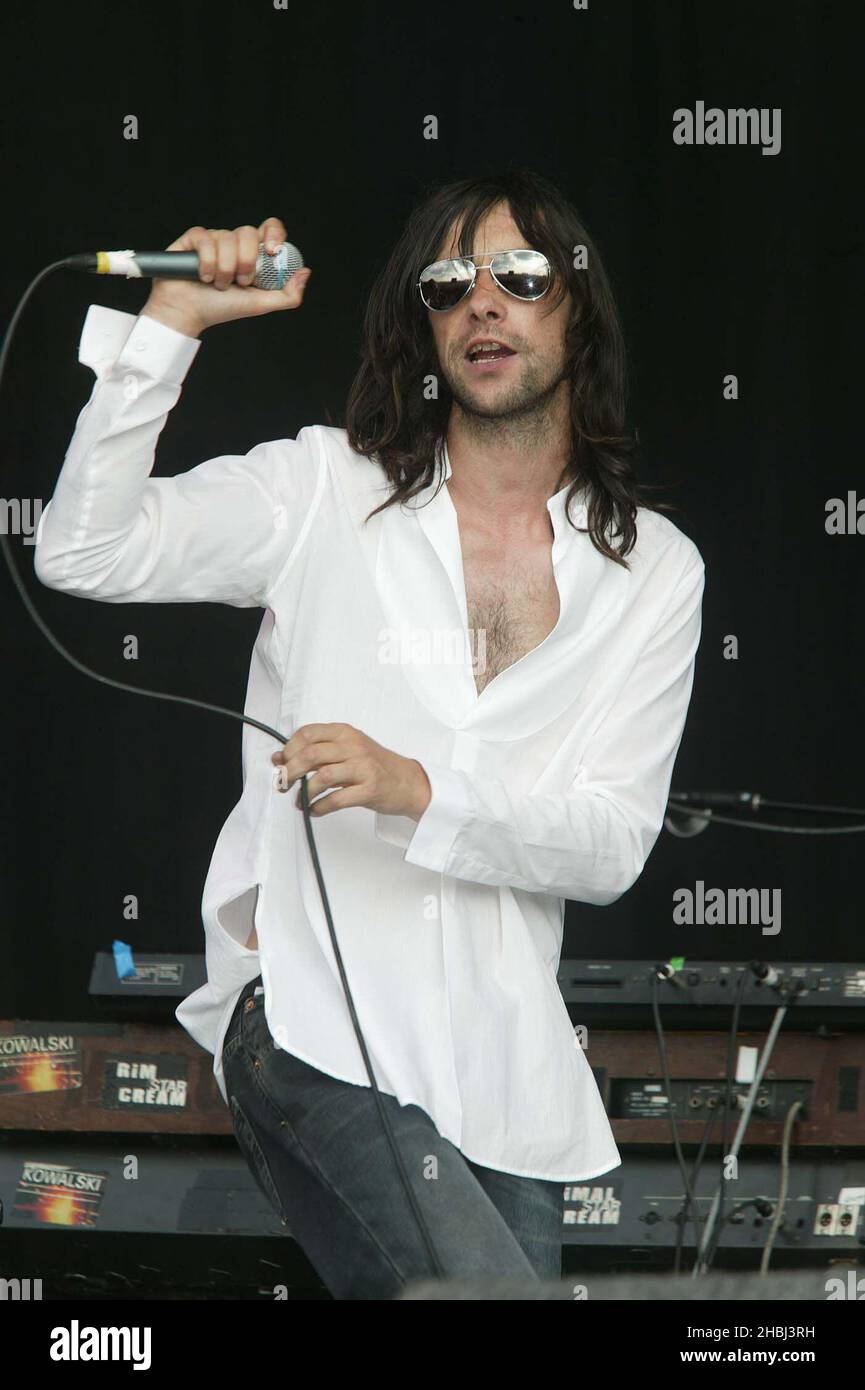 Primal Scream Bobby Gillespie performs live on the main stage at the ...