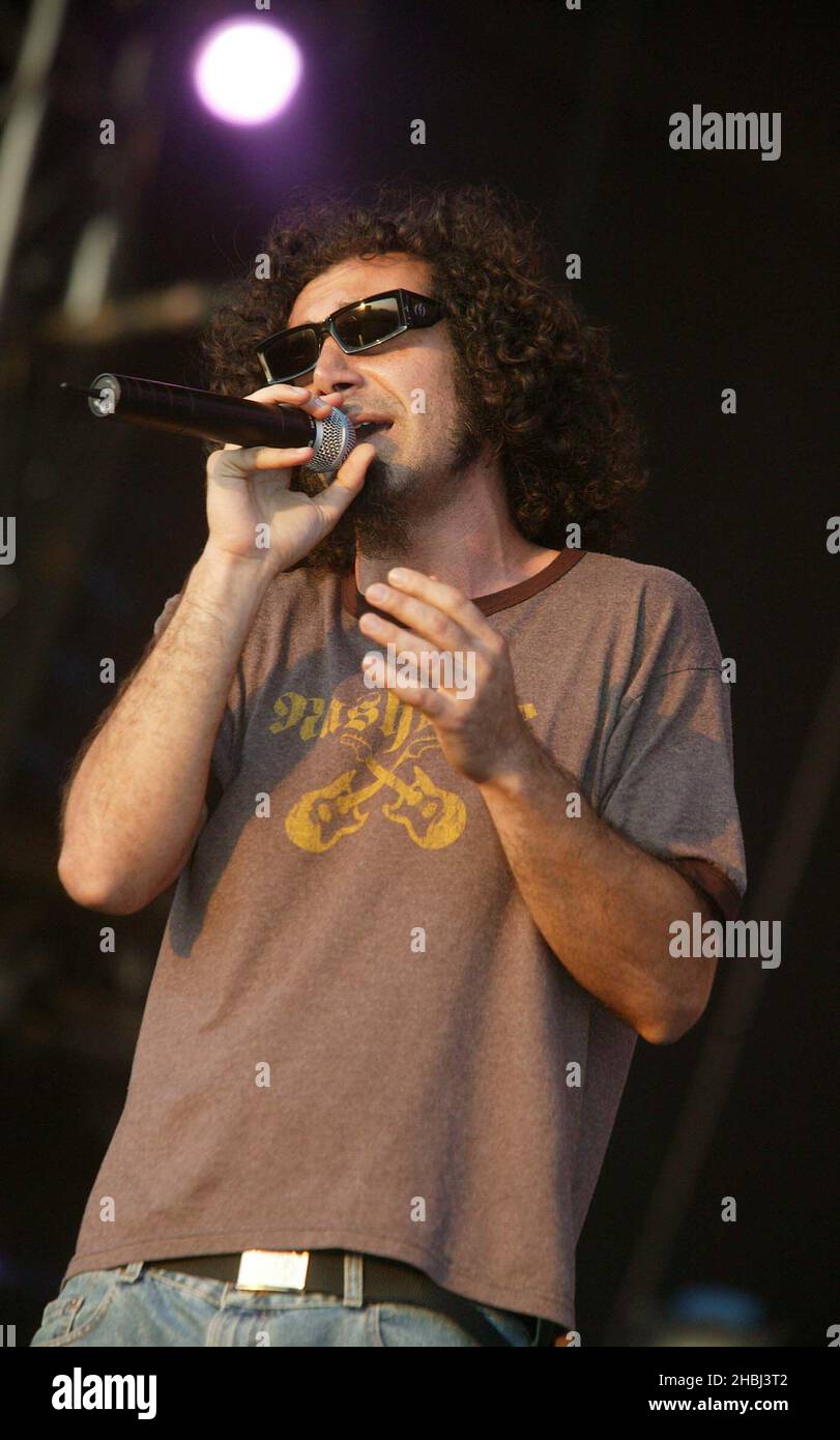 System of a Down perform live on the main stage at the Carling Festival ...