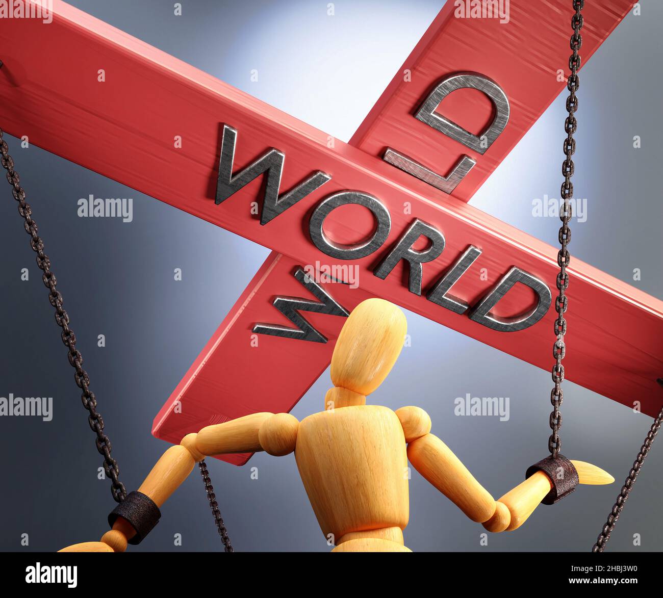 World control, power, influence and manipulation symbolized by control ...