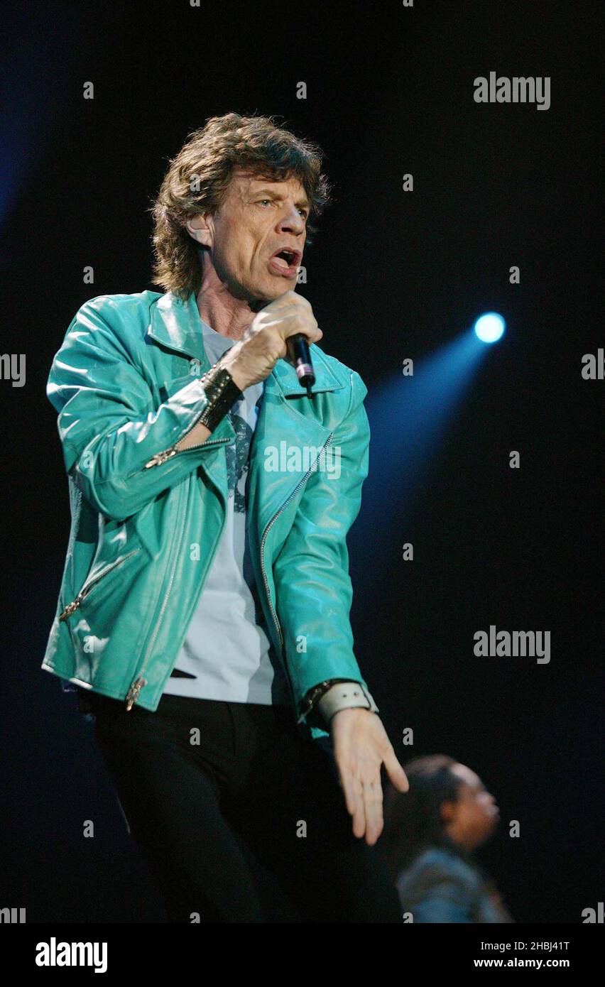 The "Rolling Stones" Mick Jagger performs live on Stage during their ...