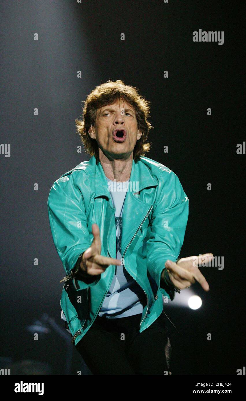 The "Rolling Stones" Mick Jagger performs live on Stage during their ...