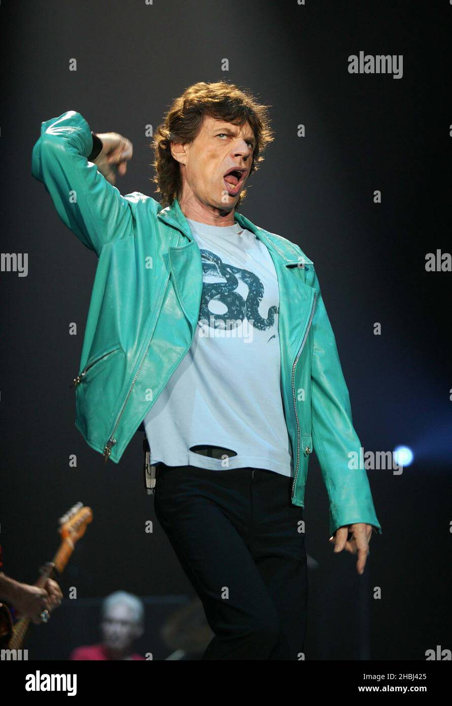 The "Rolling Stones" Mick Jagger performs live on Stage during their ...
