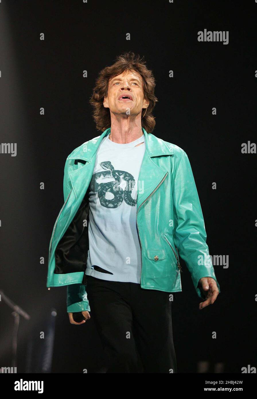 The "Rolling Stones" Mick Jagger performs live on Stage during their ...