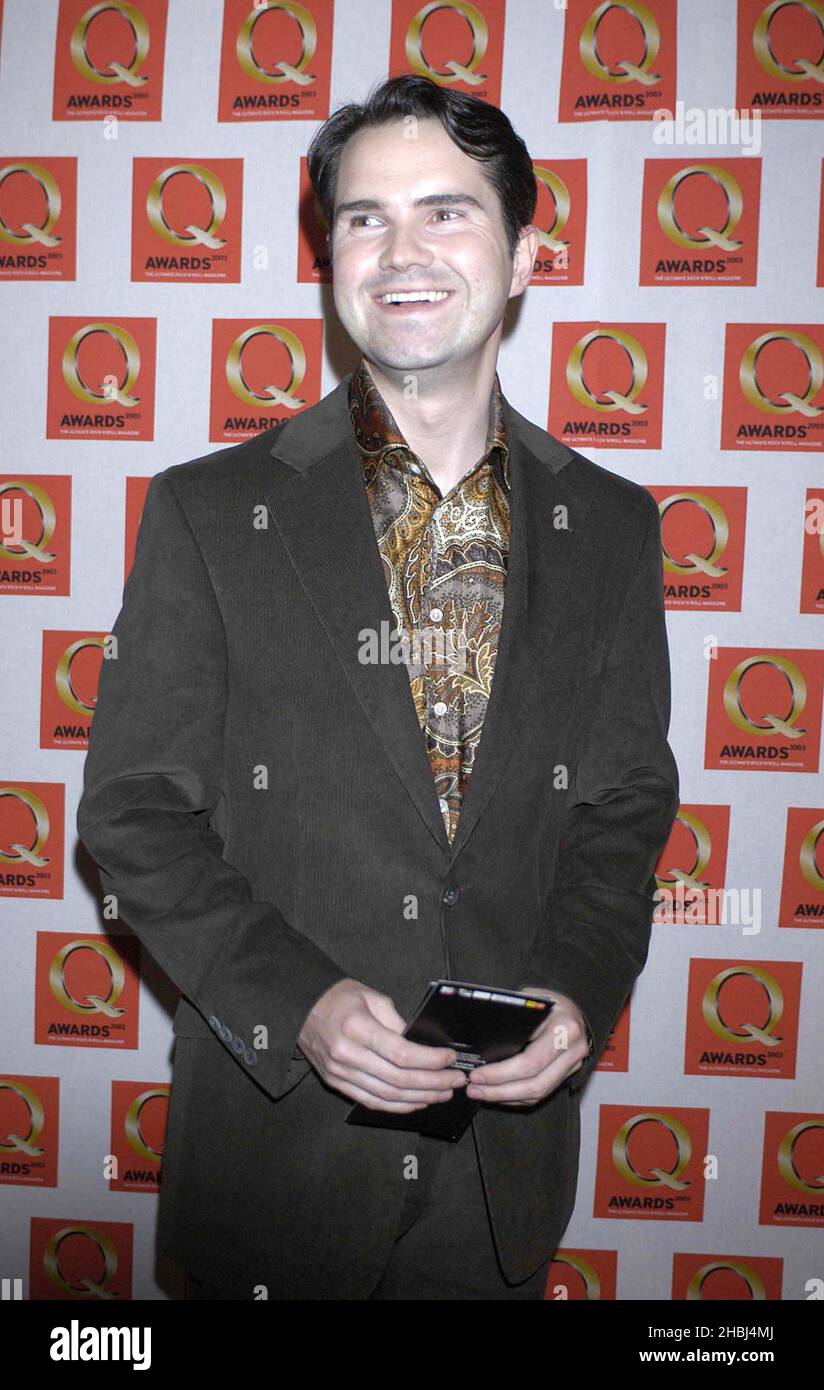 Comedian Jimmy Car at the Q Awards at the Park Lane Hotel, London Stock ...