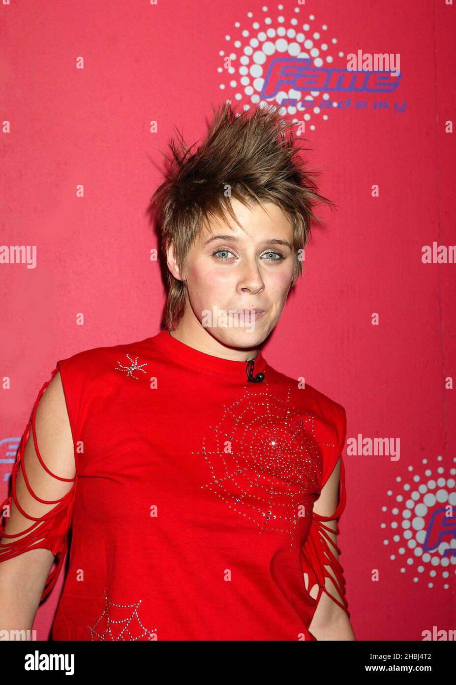 Alex Parks, winner of the Fame Academy Final, during a TV interview at ...