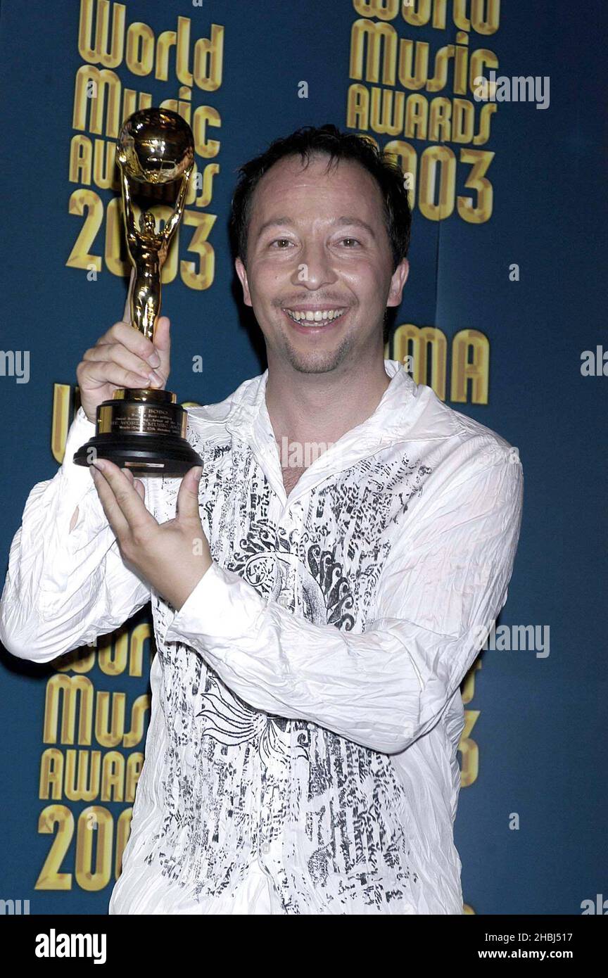 DJ Bobo best male Austrian Artist with award at the World Music Awards ...