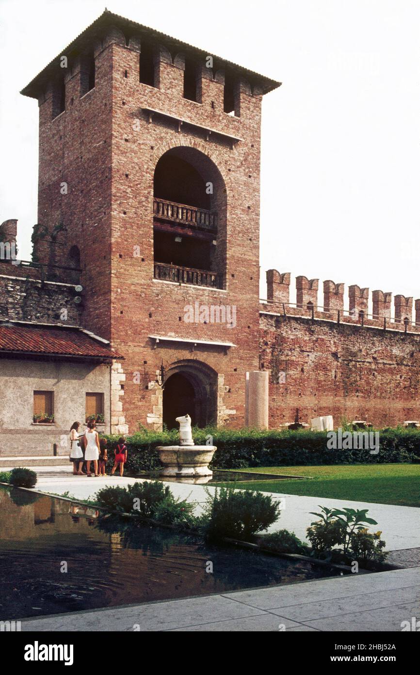 Verona.Castelvecchio, Interior view.(The Court of Arms Stock Photo - Alamy