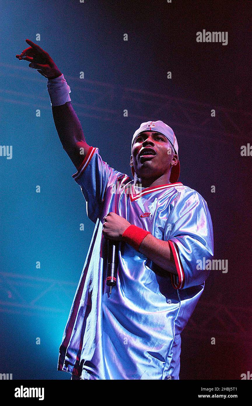 Nelly performs live on stage at the Wembley Arena,wearing blue silky ...