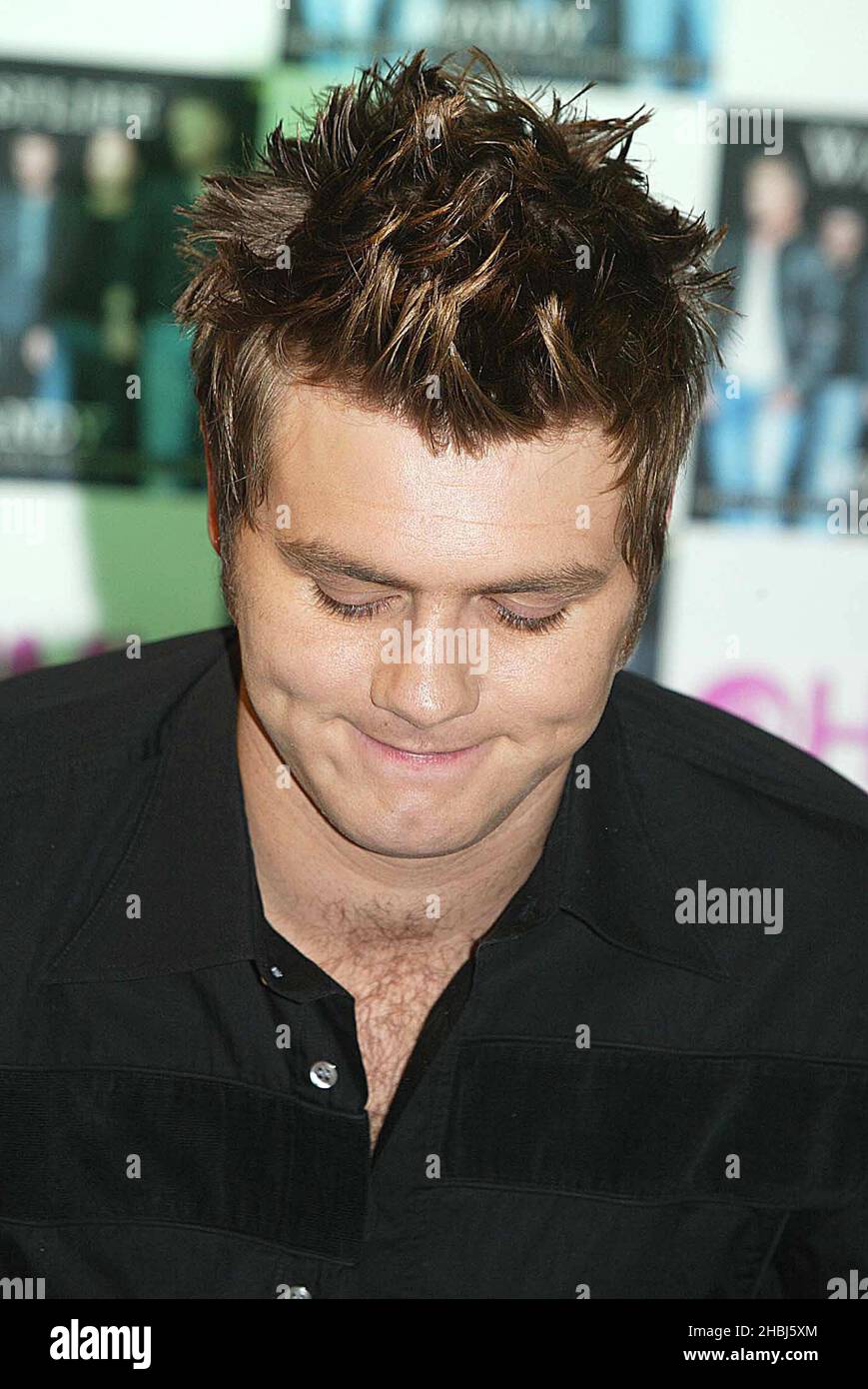 Bryan McFadden of Westlife promotes the group's new single Mandy at the ...