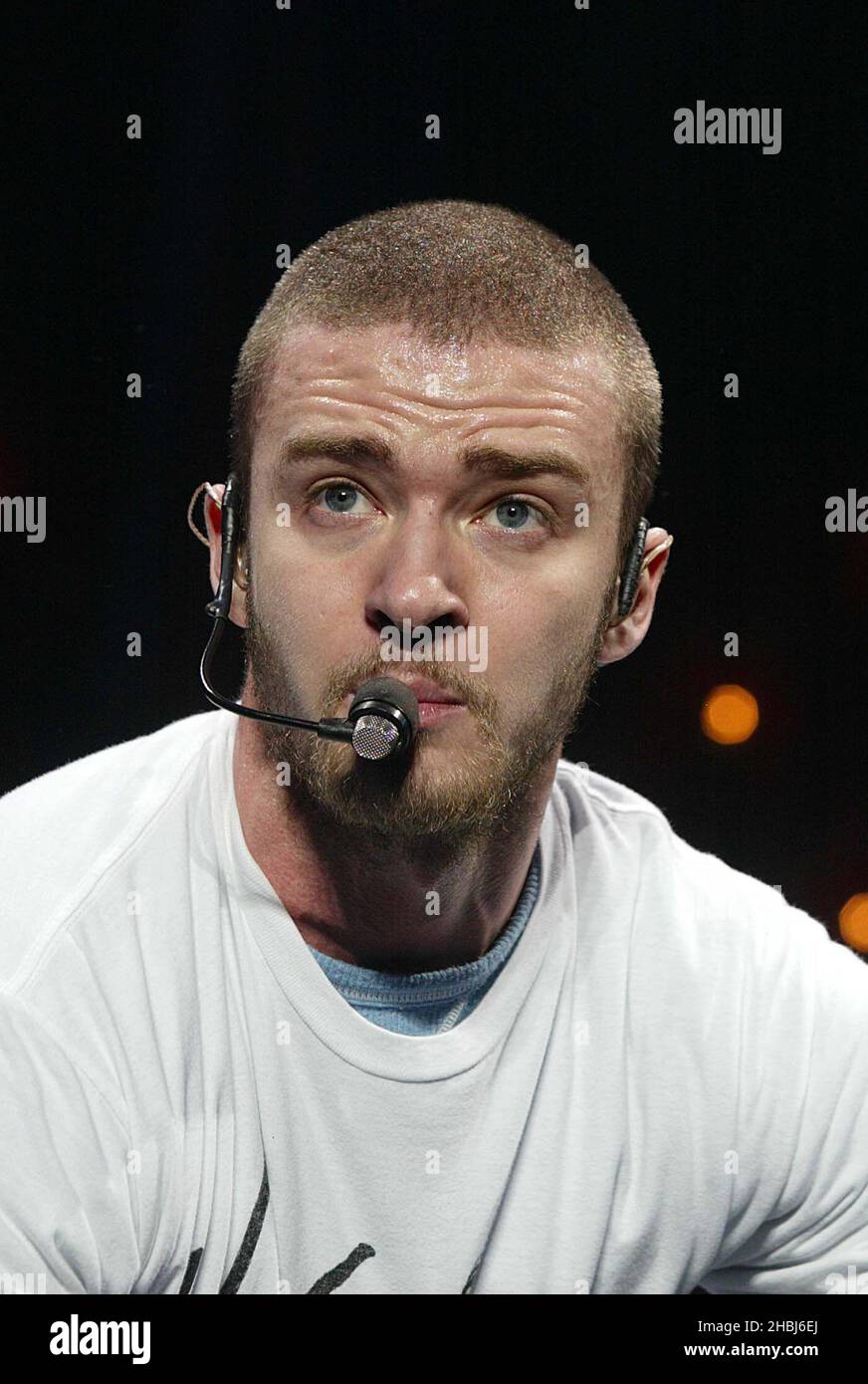 Justin Timberlake performs live on stage at the Earls Court Exhibition ...