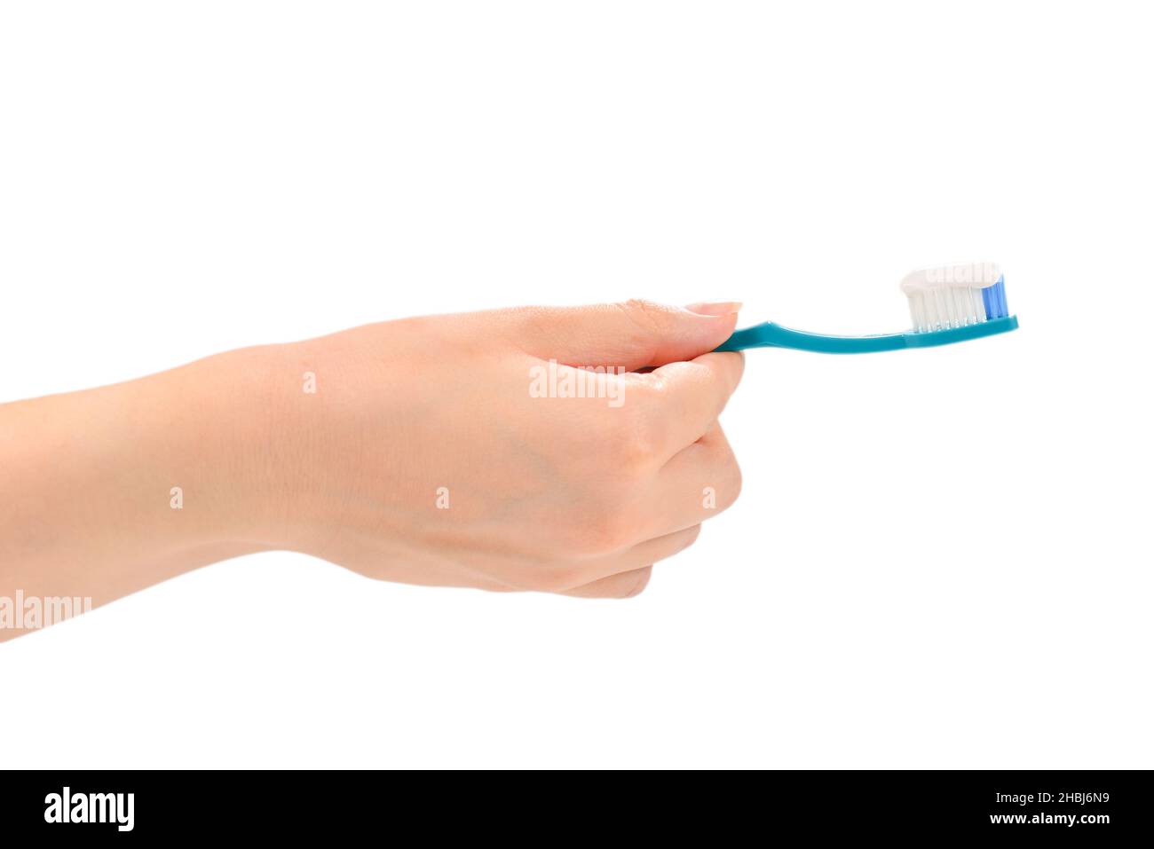 Toothbrush toothpaste blue background hi-res stock photography and ...