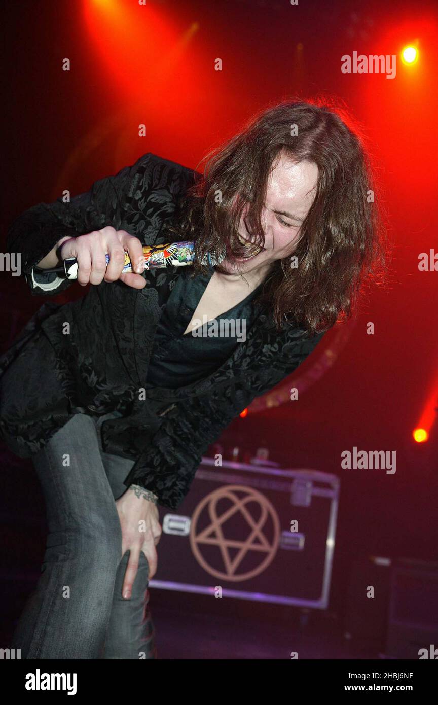 Finnish Goth Rock band Him perform in concert at the Astoria in London ...