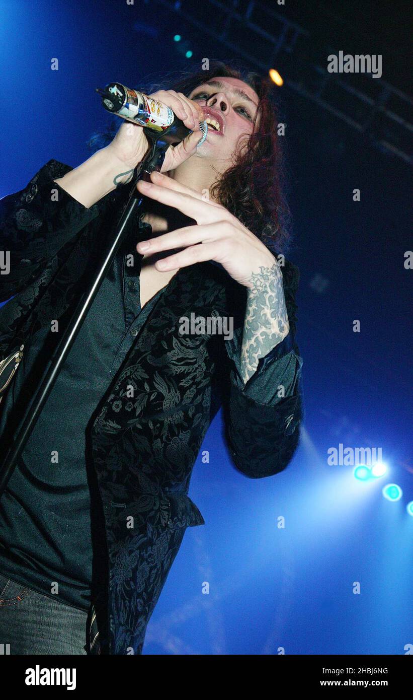 Finnish Goth Rock band Him perform in concert at the Astoria in London ...