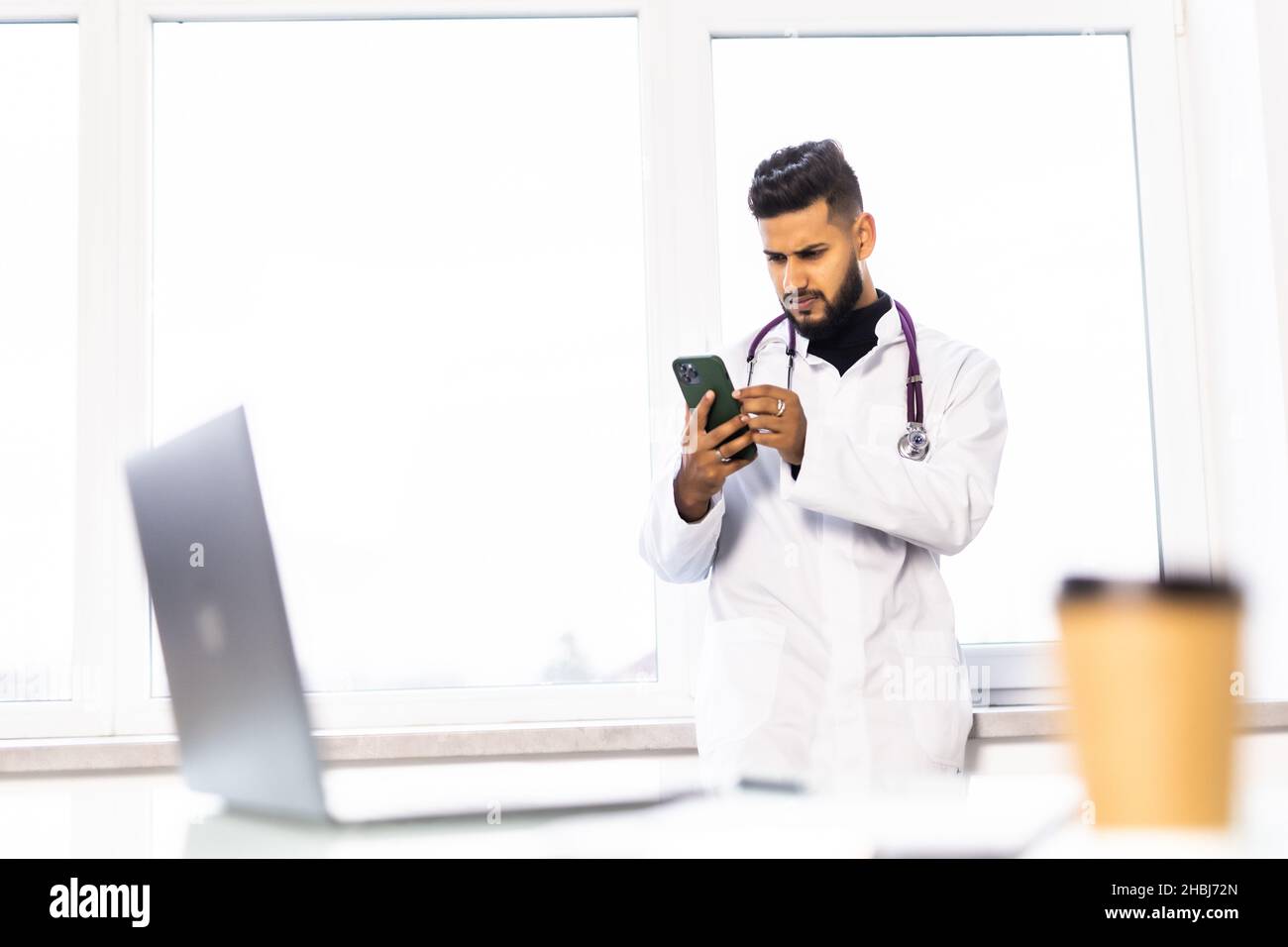 Medical doctor use phone at the hospital. Health care Stock Photo - Alamy