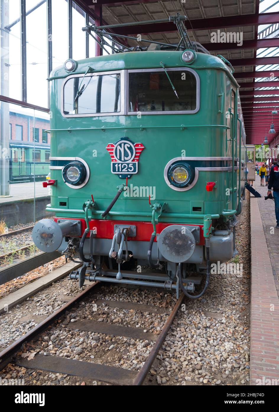 UTRECHT, NETHERLANDS - AUGUST 13, 2019: Old trains at the Dutch Railway ...