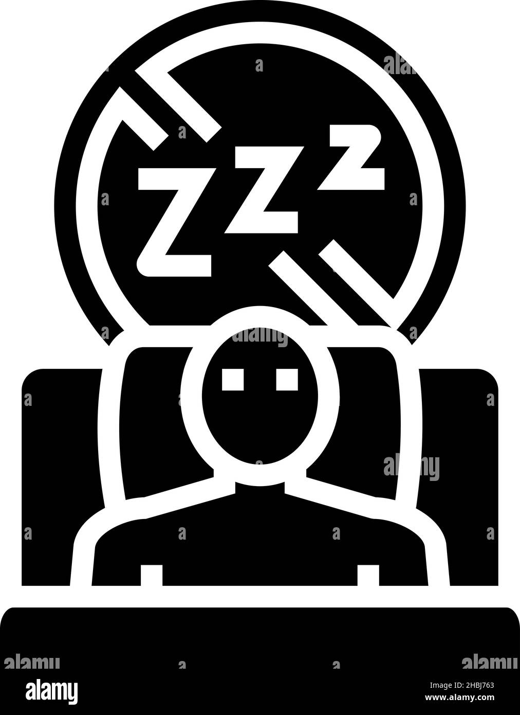 difficulty falling asleep at night glyph icon vector illustration Stock ...