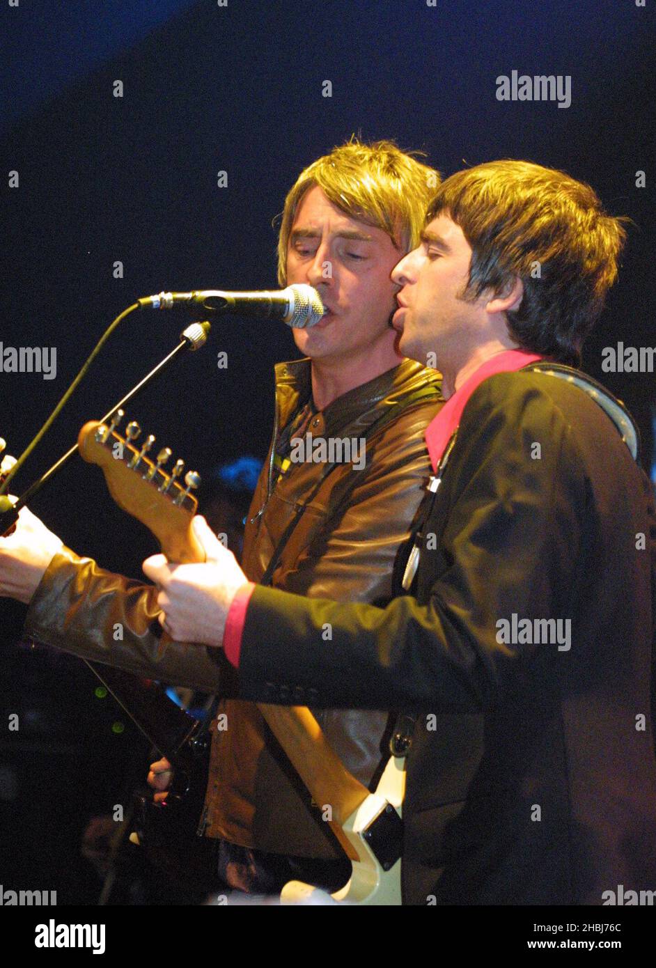 Noel Gallagher and Paul Weller performing at the London Astoria in honour of the late great ...
