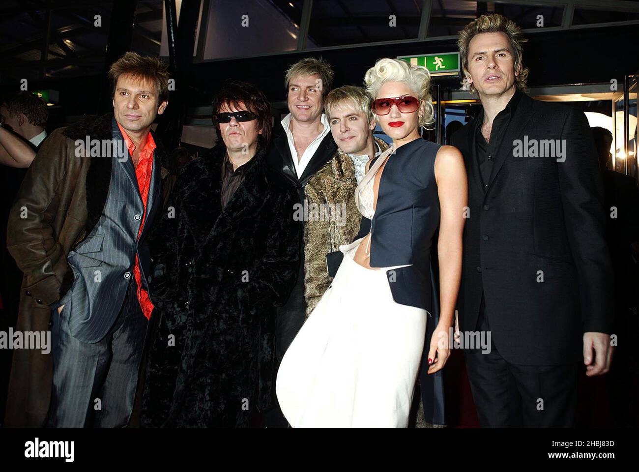 Duran Duran and Gwen Steffani arrive at the Brit Awards 2004 Stock ...