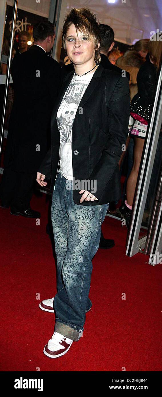 Alex Parks arrives at the 2004 Brits Awards Stock Photo - Alamy
