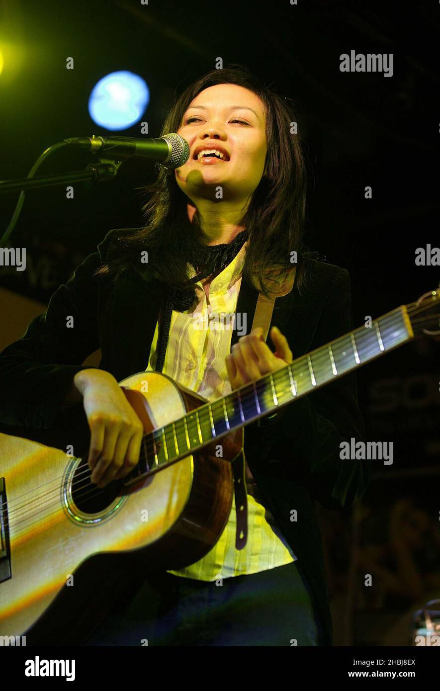 New Zealand singer Bic Runga performs on stage to celebrate today's UK ...