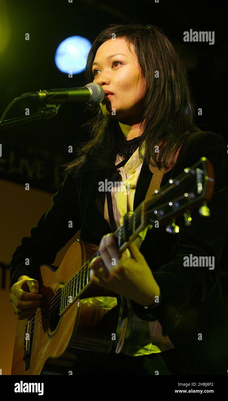 New Zealand singer Bic Runga performs on stage to celebrate today's UK ...