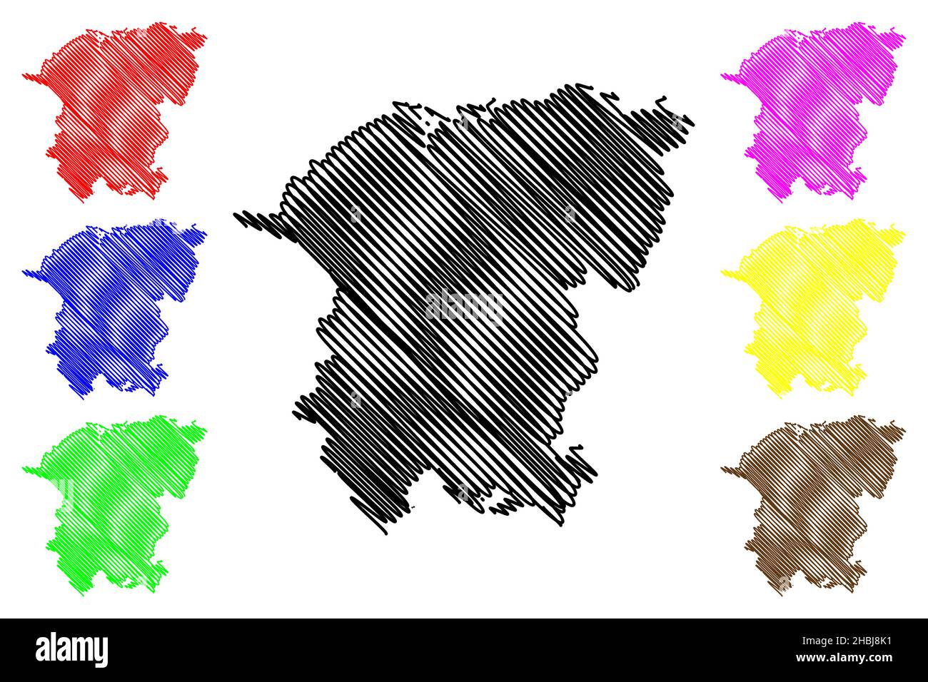 Morbi district (Gujarat State, Republic of India) map vector ...