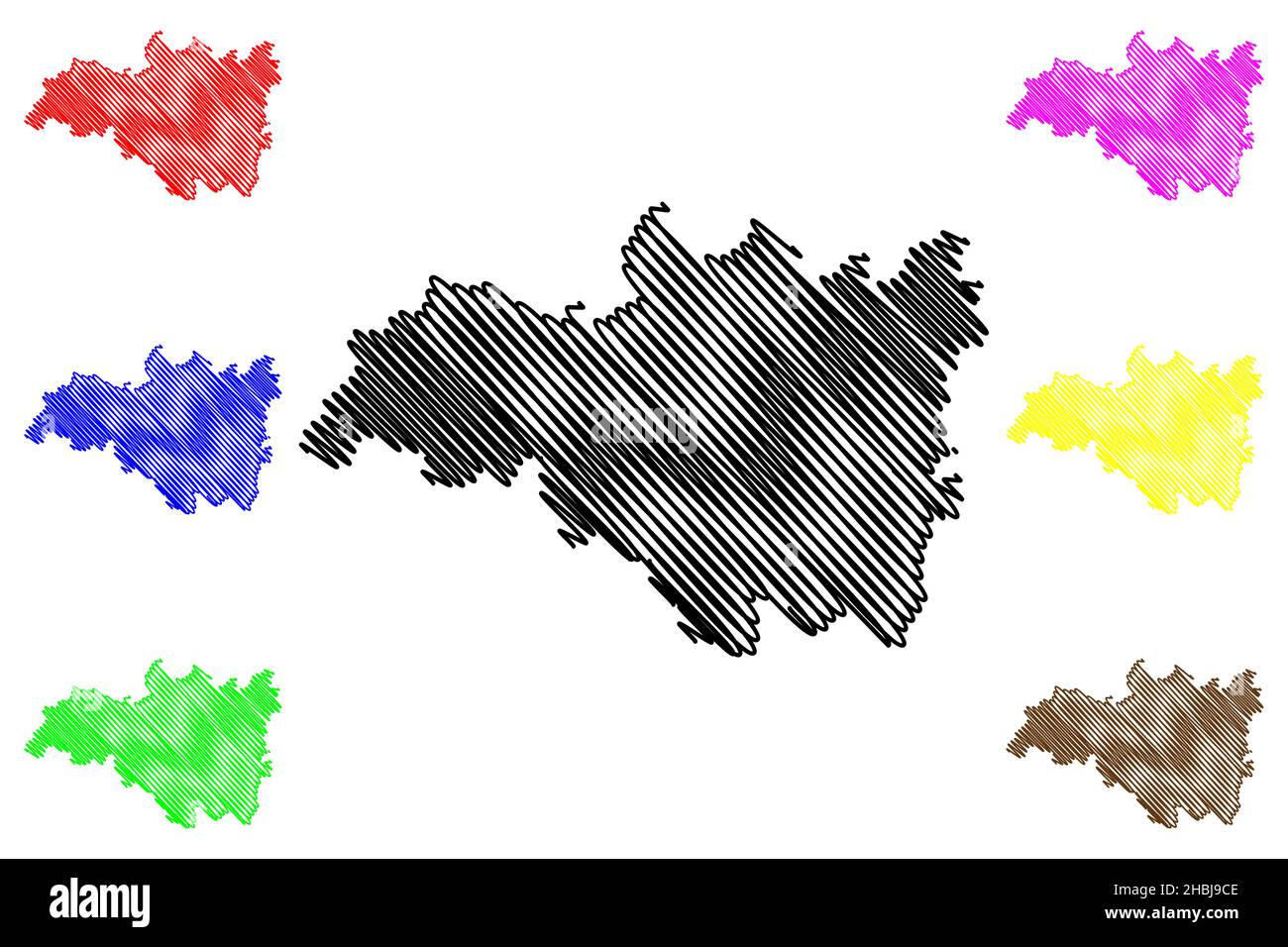 Medak district (Telangana State, Republic of India) map vector ...