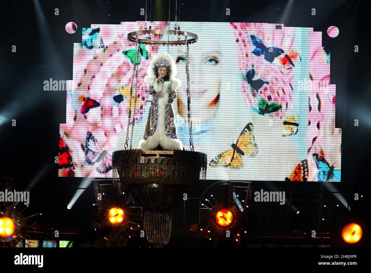 International singer and actress Cher performs on stage on her "The ...