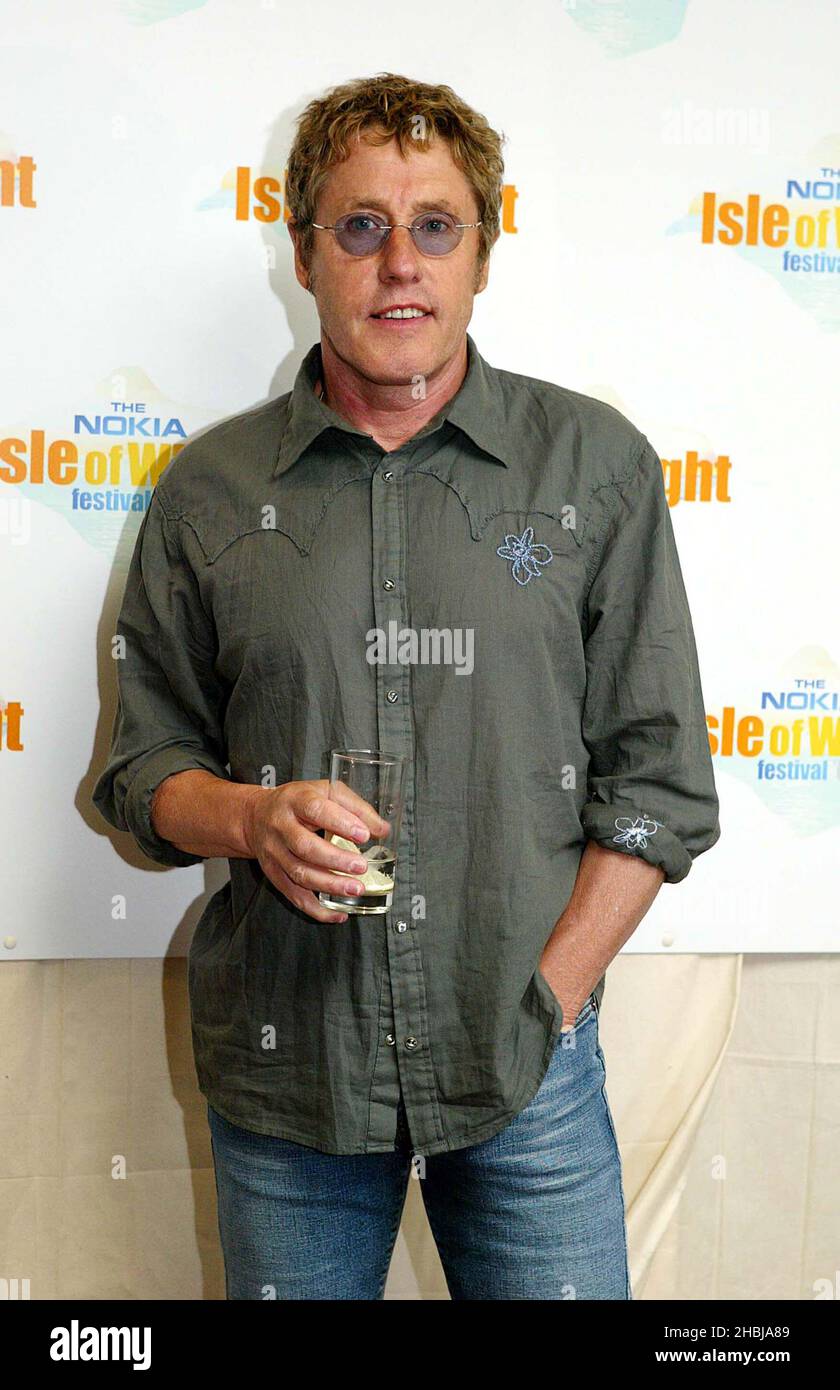 Roger Daltrey poses backstage headling Saturday at the Isle of Wight ...