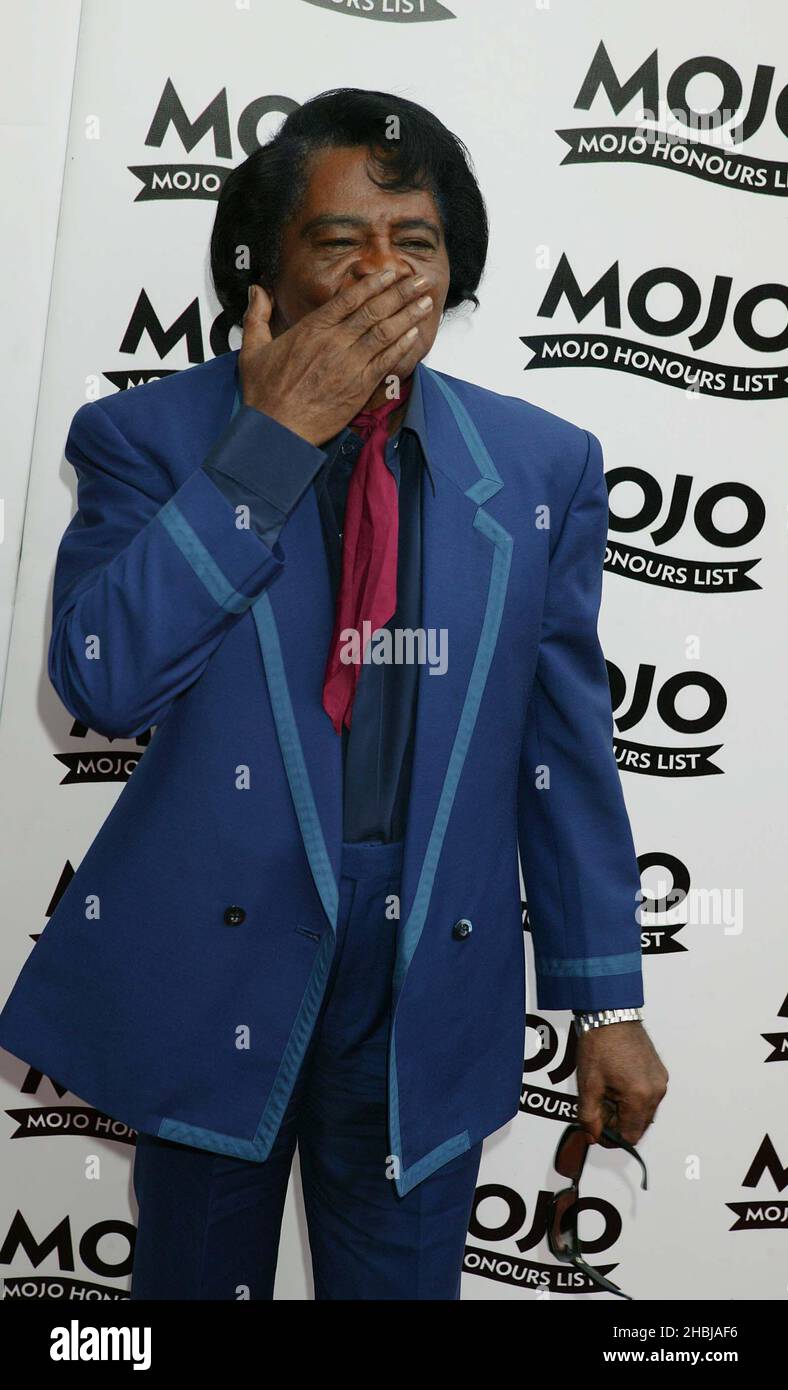 James Brown arriving at Mojo Awards at the Banqueting Hall in Whitehall ...