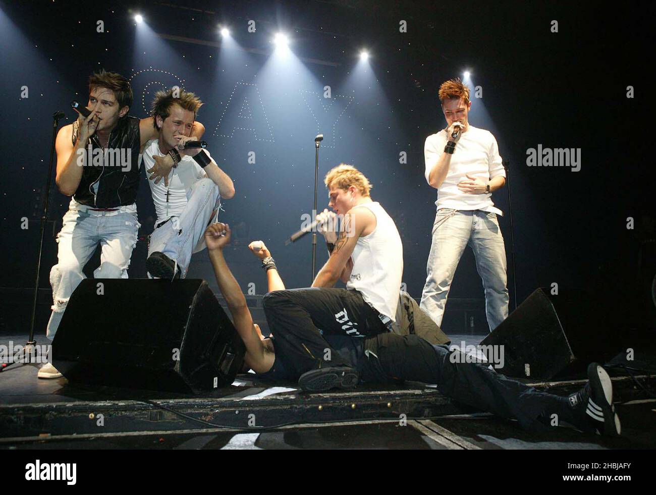 Phixx perform live on stage at the GAY Astoria in London Stock Photo ...