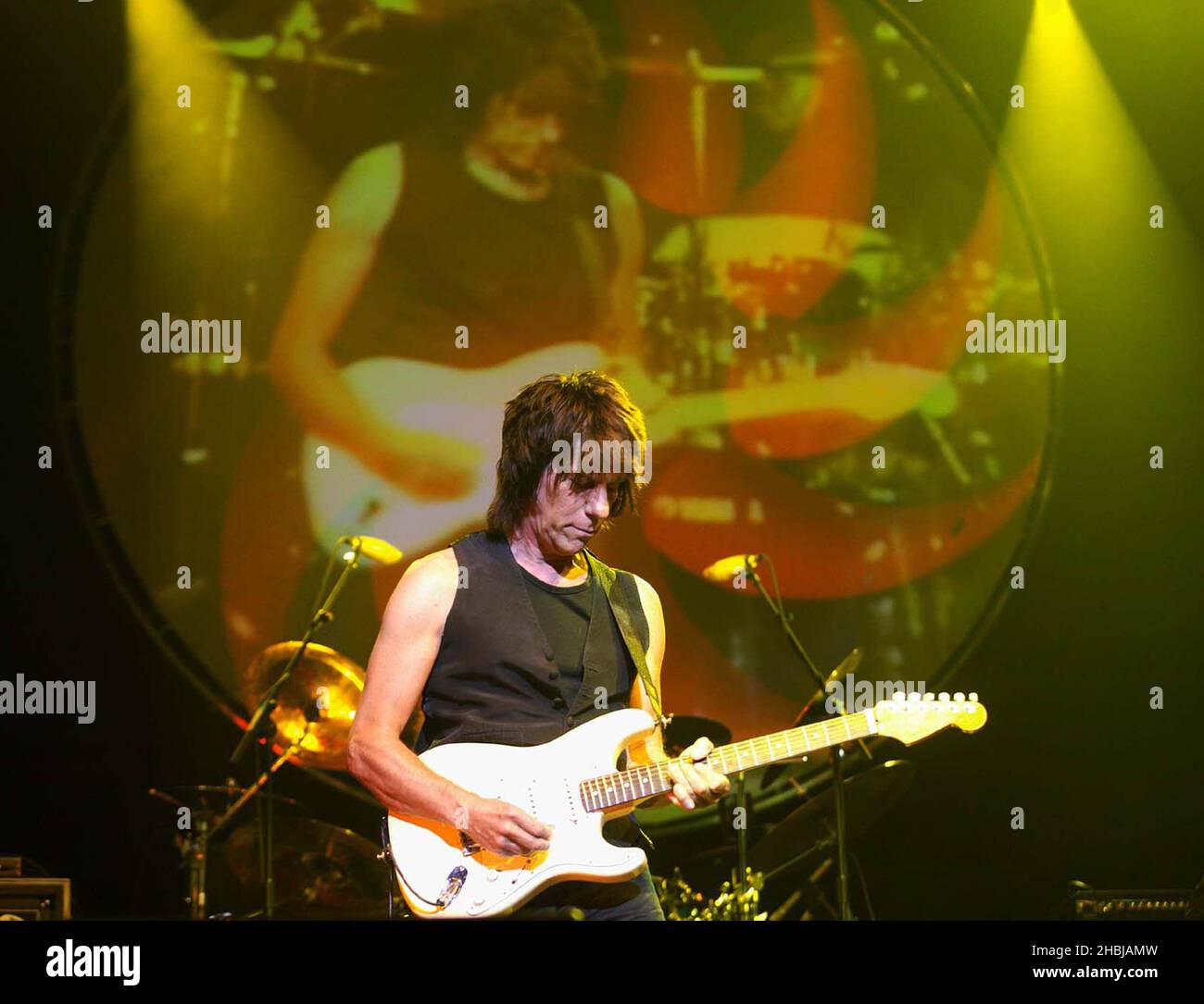 Jeff Beck performs live on stage at the Royal Albert Hall in London ...
