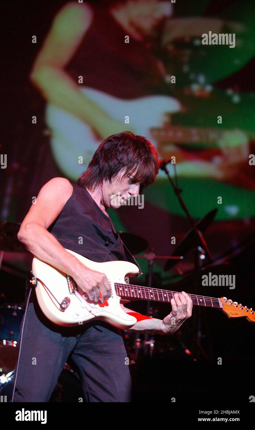 Jeff Beck performs live on stage at the Royal Albert Hall in London ...