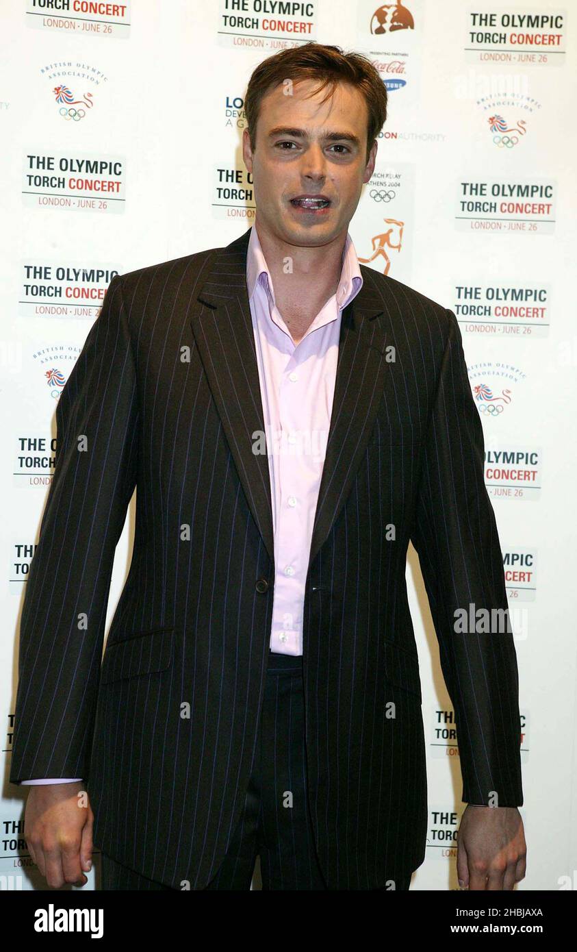 Jamie Theakston poses backstage at the Olympic Torch Concert in The ...