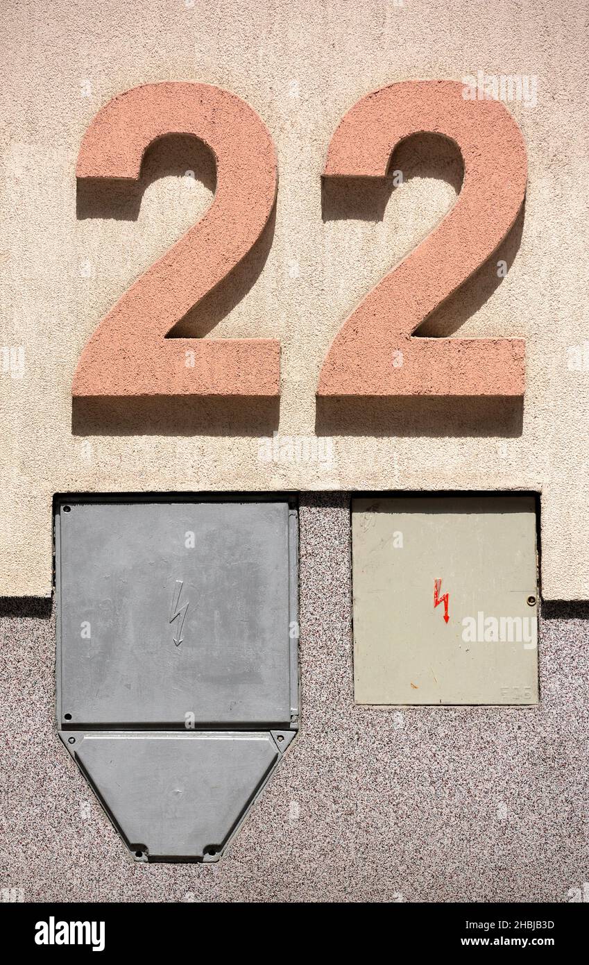 House number 22 sign hi-res stock photography and images - Alamy