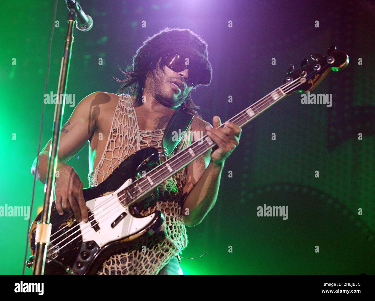 Singer Lenny Kravitz performs on stage at the only UK date on his ...