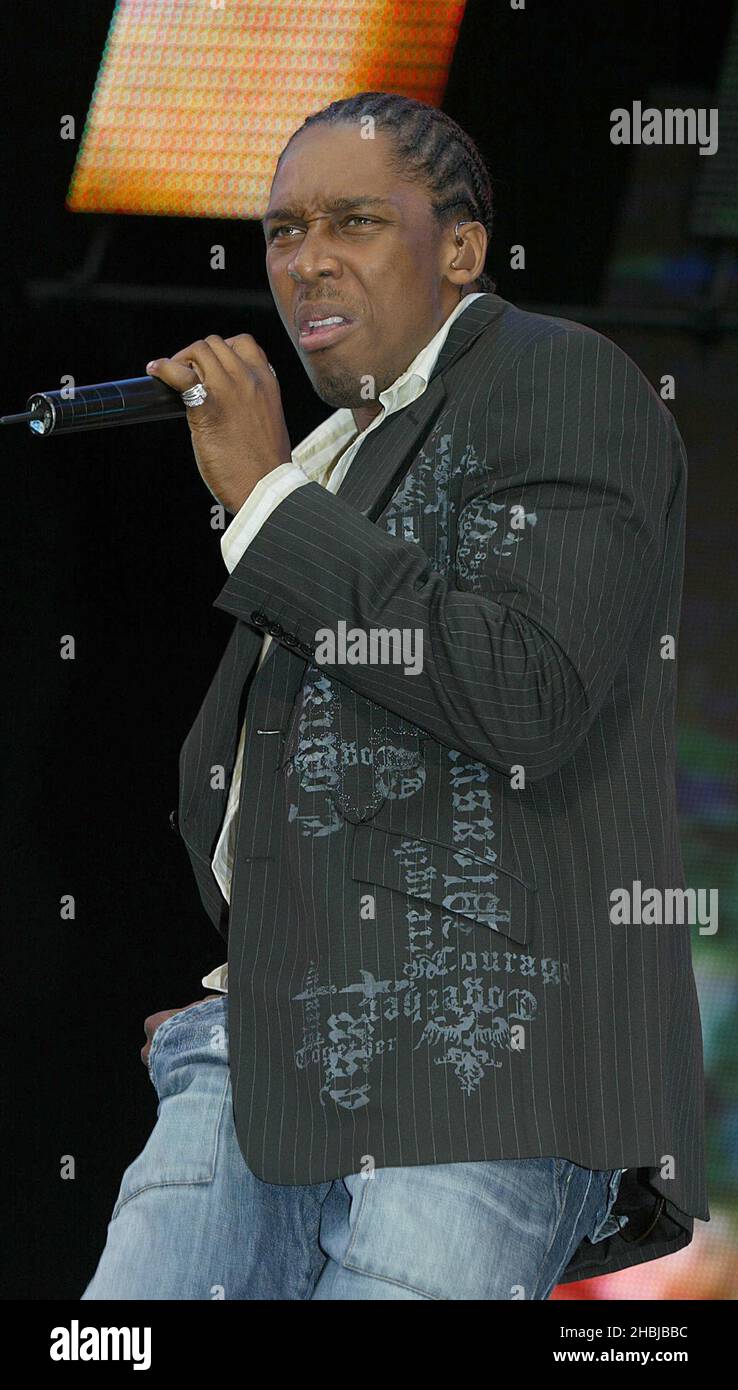 Lemar performing at the Princes Trust Capital FM Party, in the Park at ...
